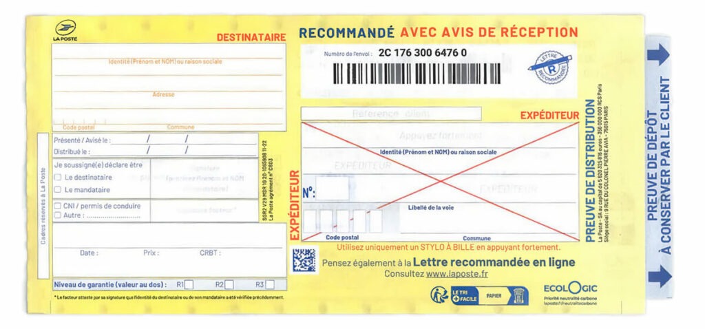 Recommandé manuel avec accusé de réception - ABPost